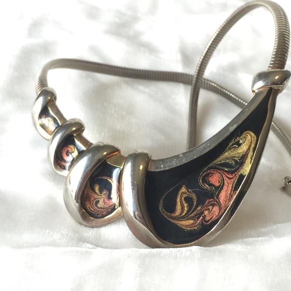 Jewelry | Vintage Enamel Swirl Necklace | Poshmark